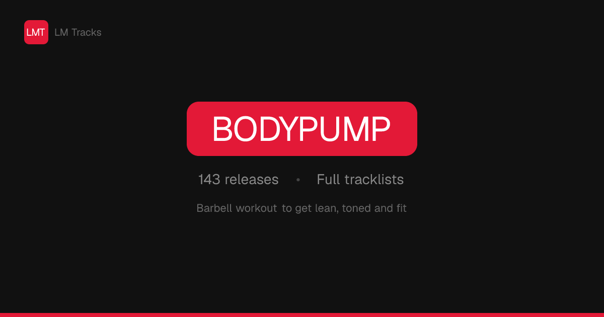 BODYPUMP Music & Tracklists | LM Tracks